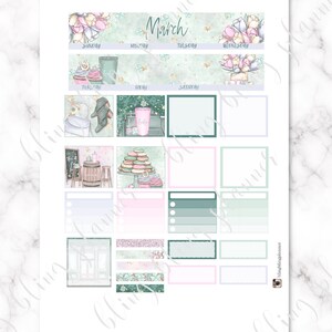 MARCH MONTHLY VIEW Printable , March Planner Sticker Kits, St Patrick ...