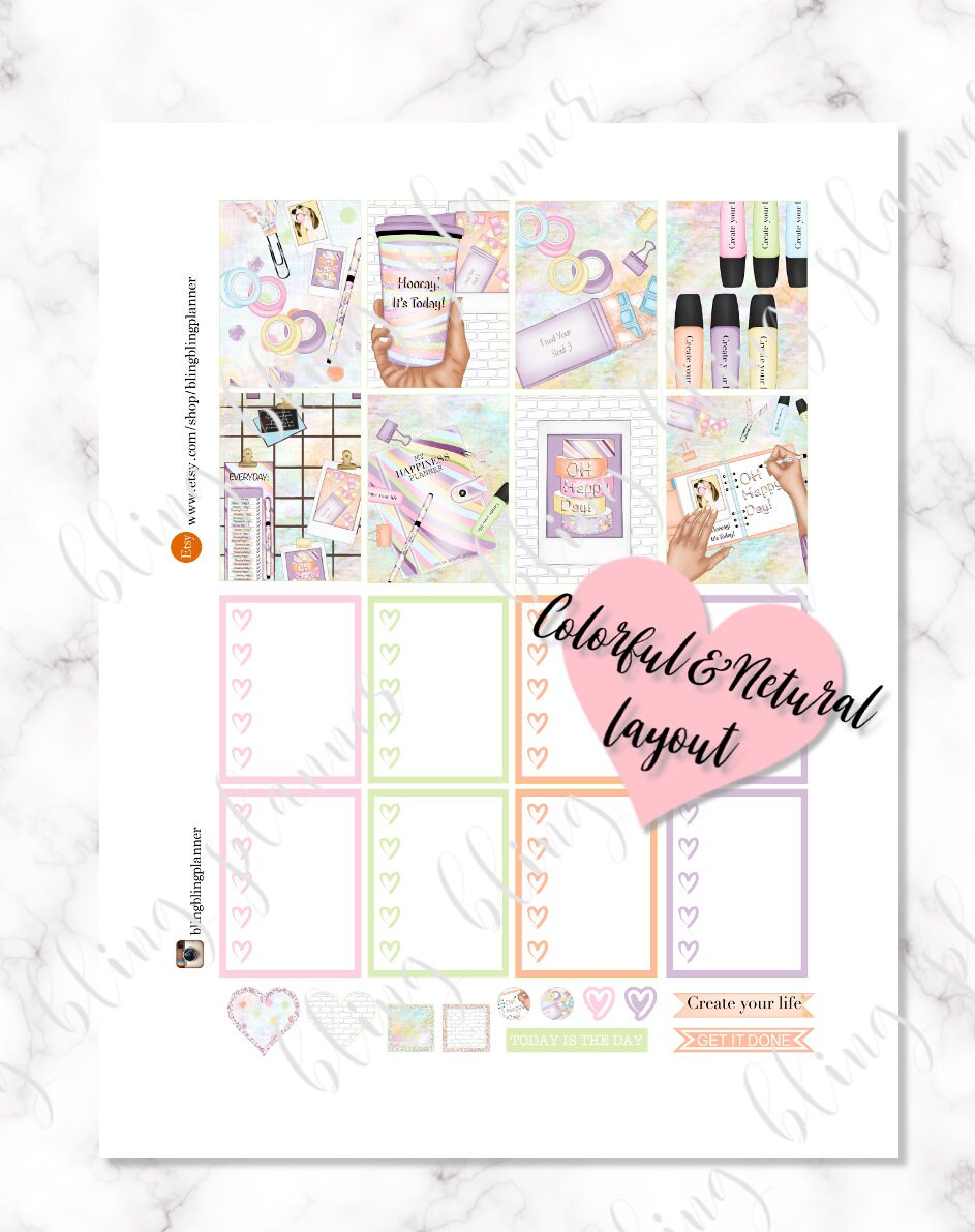 GIRL BOSS STICKER, Digital Planner Stickers, Planner Girl Sticker Kit ...