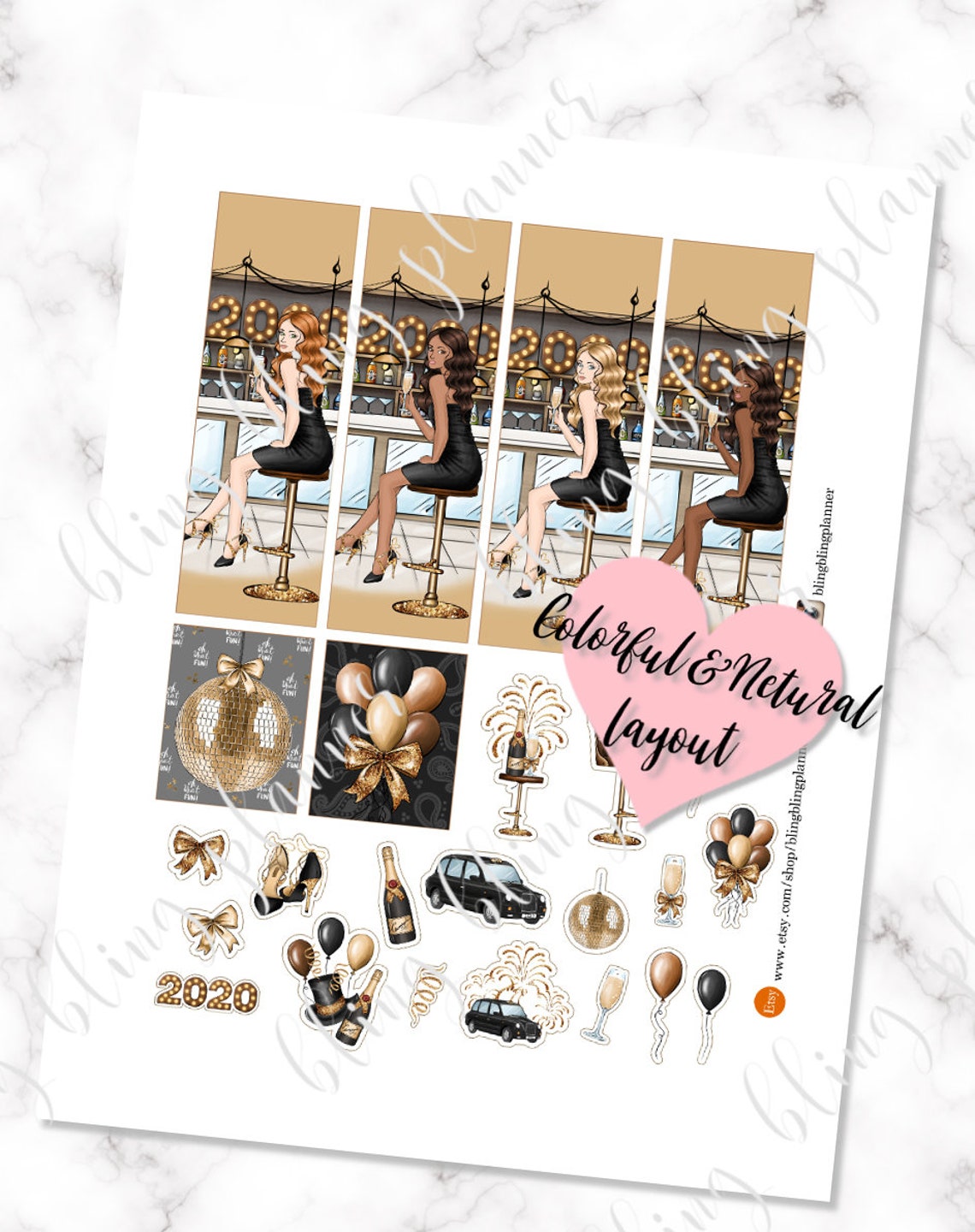 PRINTABLE NEW YEAR planner Sticker 2020 New Year planner | Etsy