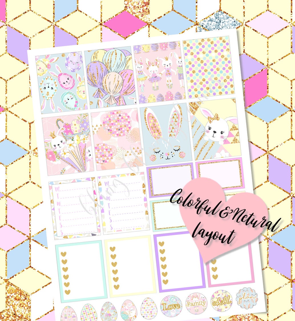 EASTER PLANNER STICKERS Printable Planner Stickers Spring | Etsy