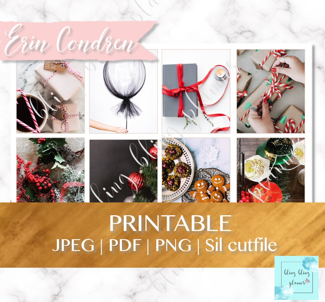 PRINTABLE CHRISTMAS Planner Stickers, Printable Christmas Weekly ...