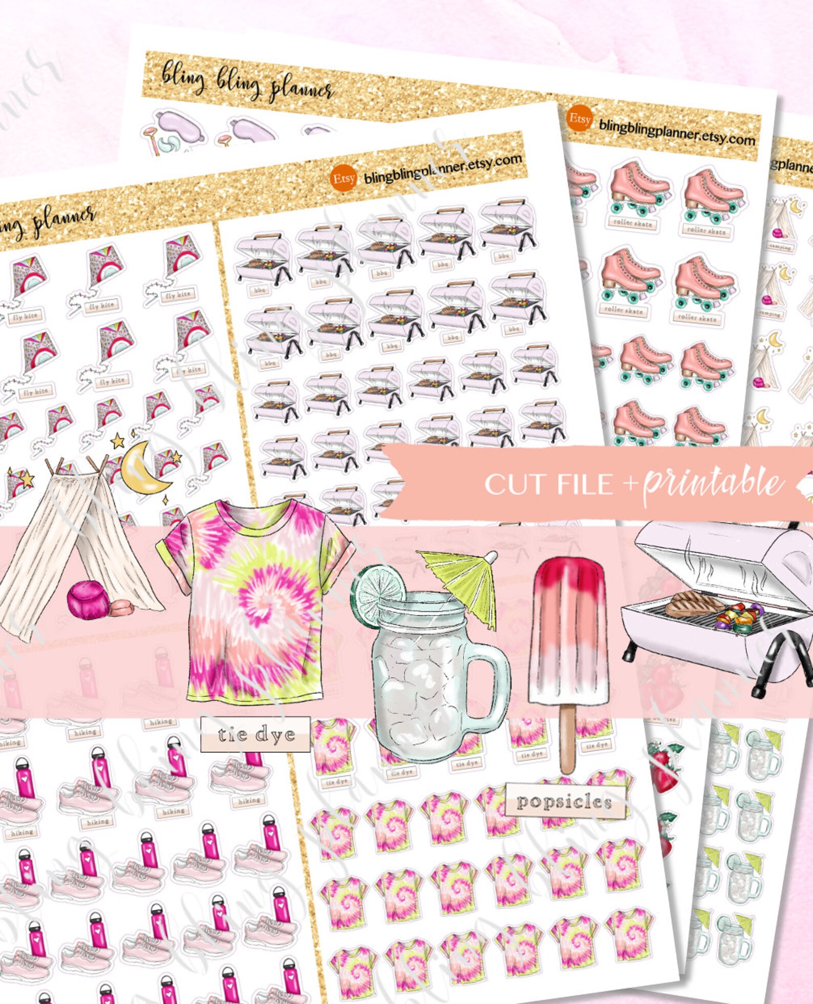 SUMMER BUCKET LIST Stickers Summer Planner Stickers Camping - Etsy