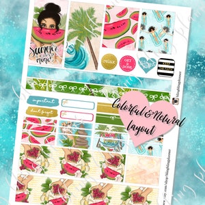 PRINTABLE Planner Stickers, Summer Planner Stickers, Watermelon Planner ...