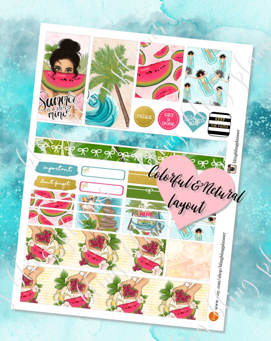 PRINTABLE Planner Stickers Summer Planner Stickers - Etsy