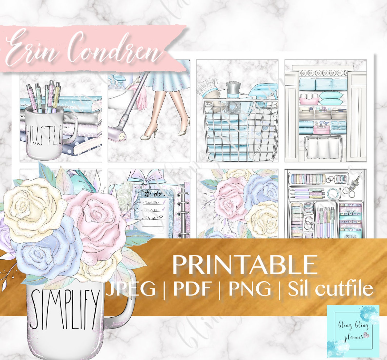 TIDY UP PLANNER Stickers Printable Planner Printable House - Etsy