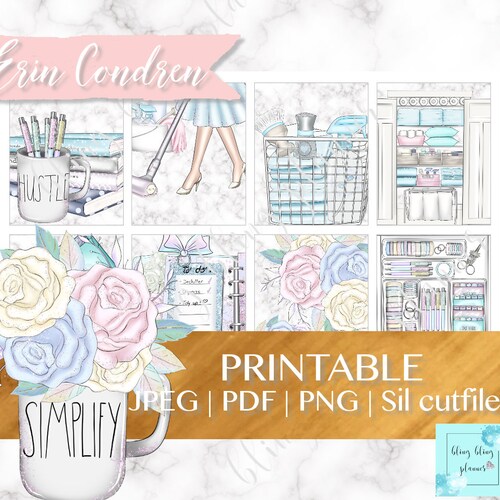 TIDY UP PLANNER Stickers Printable Planner Printable House - Etsy