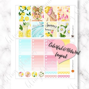 LEMON PRINTABLE PLANNER Stickers, Summer Planner Kits Printable, Lemon ...