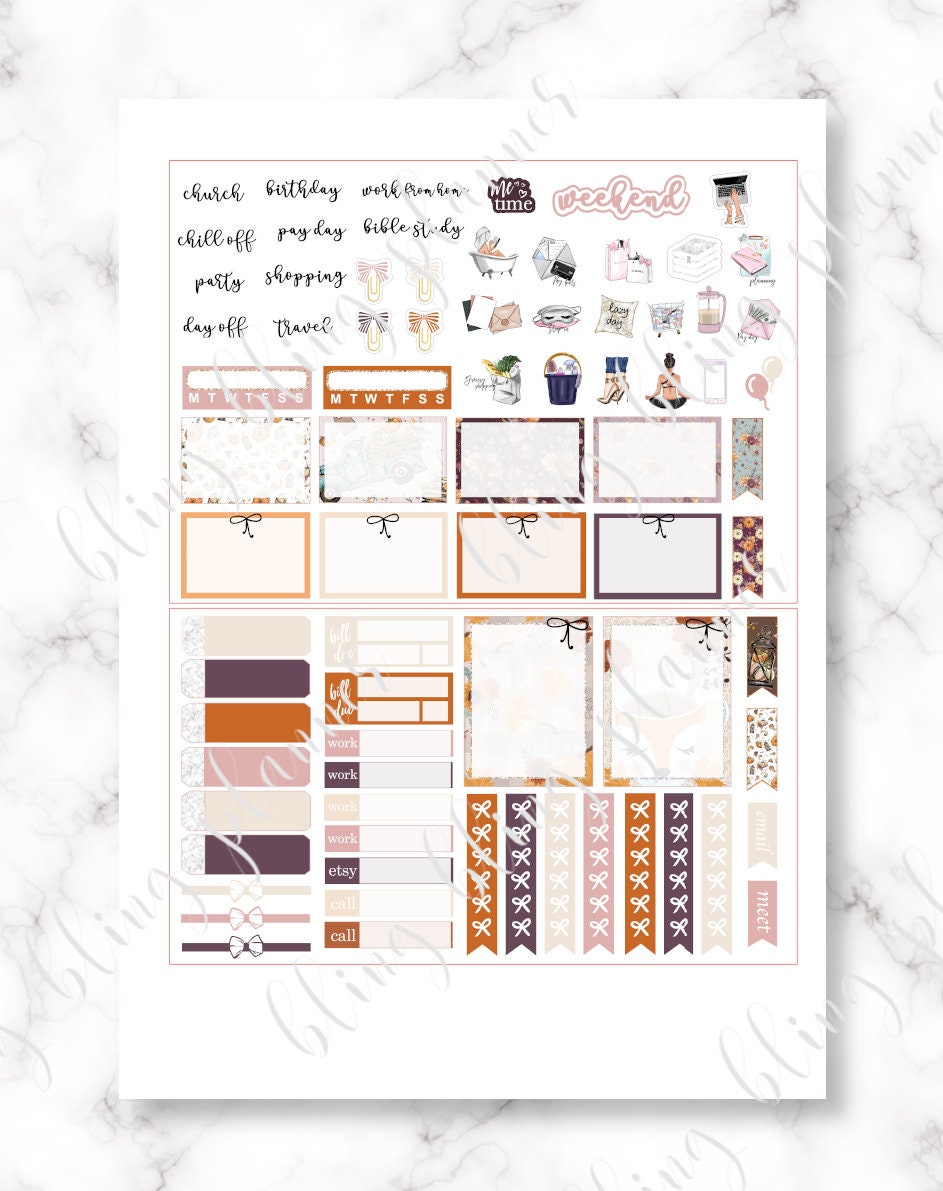 FALL Printable Erin Condren Sticker Cute Fall Printable - Etsy