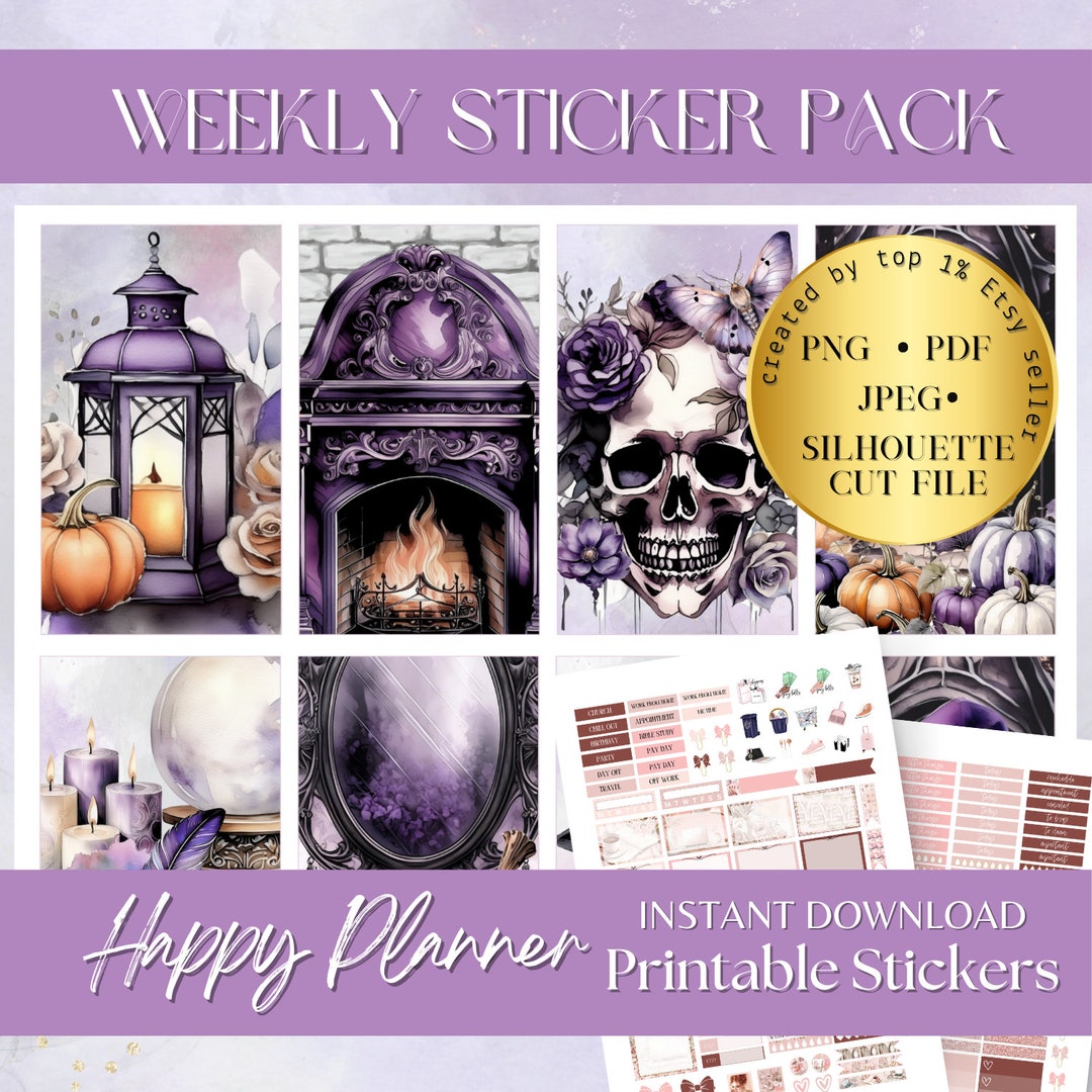 HAPPY PLANNER PRINTABLE Stickers, Halloween Happy Planner Stickers ...