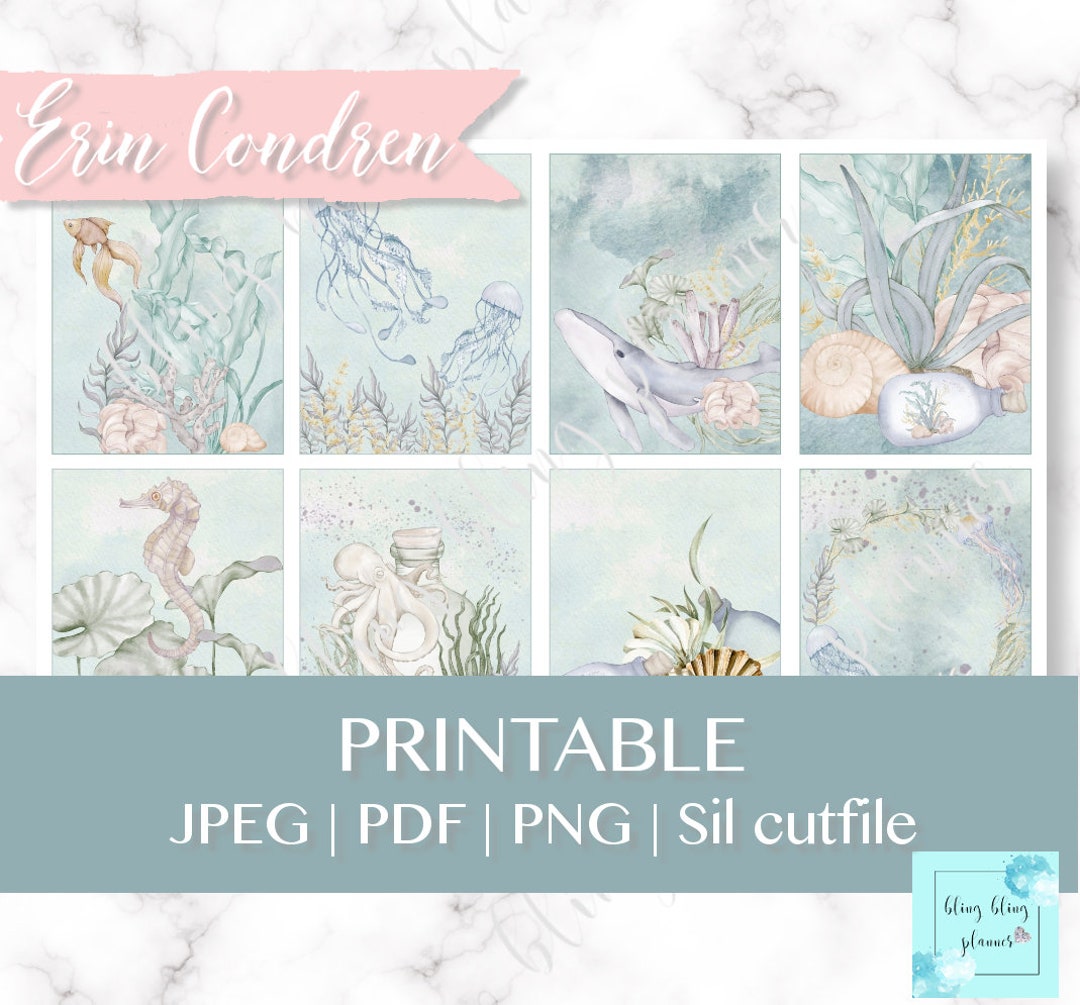 UNDER the Sea PLANNER STICKER Printable, Ec Summer Printable Sticker ...