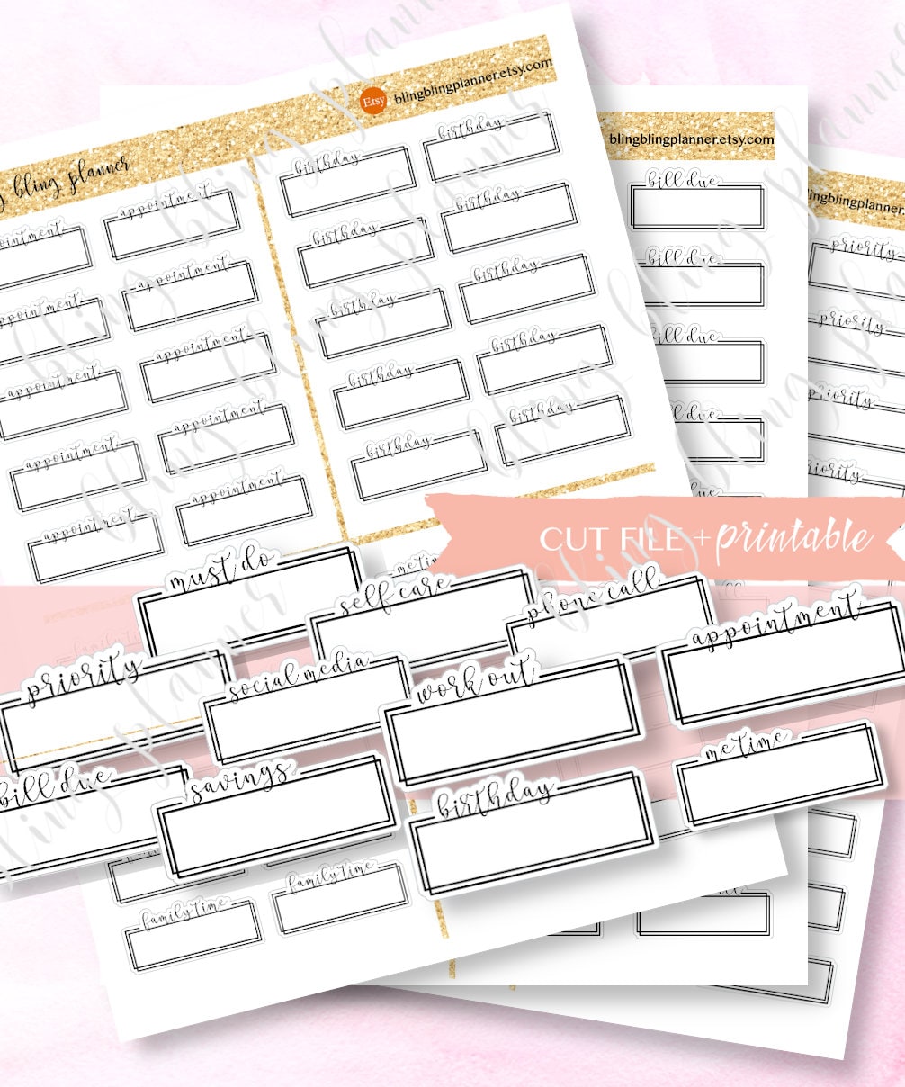 FOIL READY Quarter Box Printable Sticker Important Sticker | Etsy