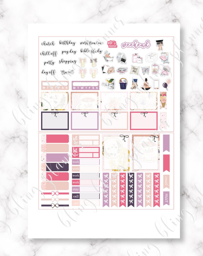 SPRING PRINTABLE PLANNER Stickers Spring Girl Planner Kit - Etsy