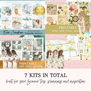 PLANNER STICKER Bundle Erin Condren Summer Travel Pack Printable ...