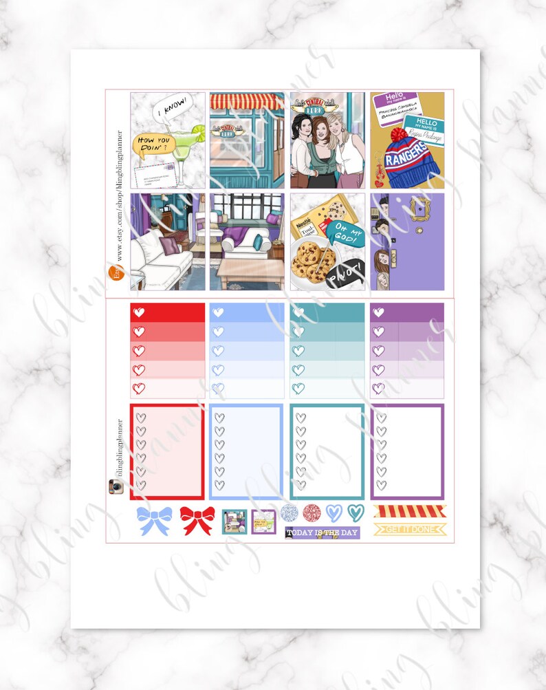 BFF PRINTABLE PLANNER Stickers, Friends Printable Planner Stickers ...