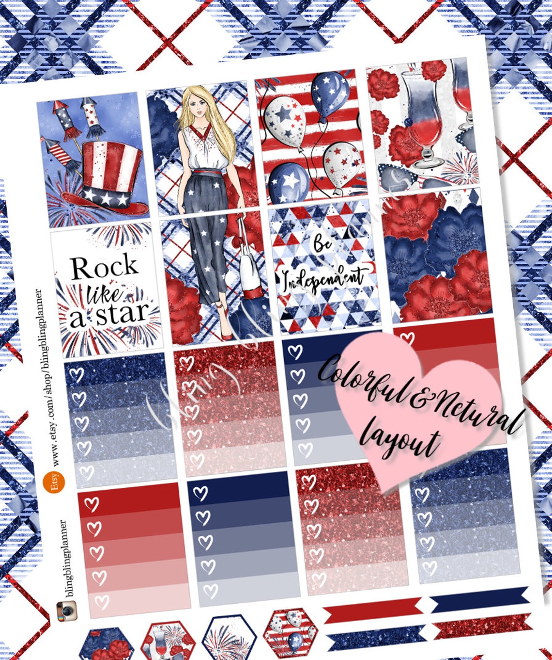 INDEPENDENCE DAY PLANNER Stickers 4th of July Planner - Etsy