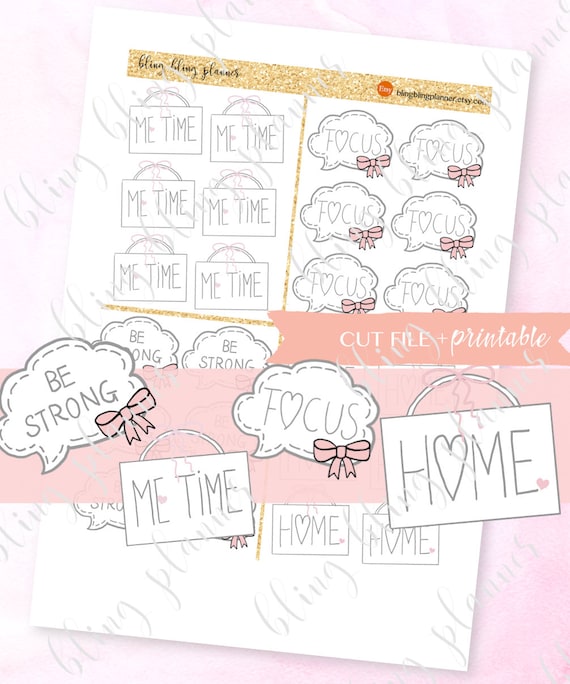 ME TIME Stickers Printable QUOTE Sticker Home Sticker | Etsy