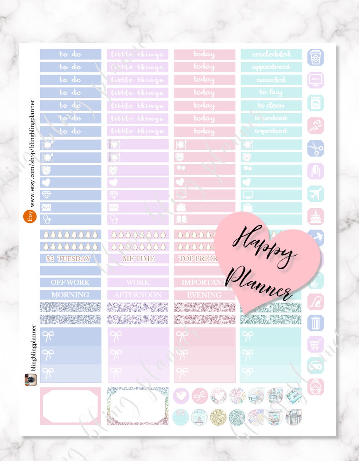 TIDY UP HAPPY Planner Stickers, Happy Planner Printable, House Cleaning ...