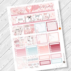 FEBRUARY MONTHLY KIT Printable, Valentine Monthly Stickers, Printable ...