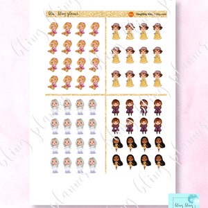 PRINTABLE Cute PRINCESS STICKERS, Cute Princess Printable Planner ...