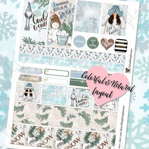 WINTER PRINTABLE PLANNER Stickers, Winter Snow Printable Kit, Winter ...