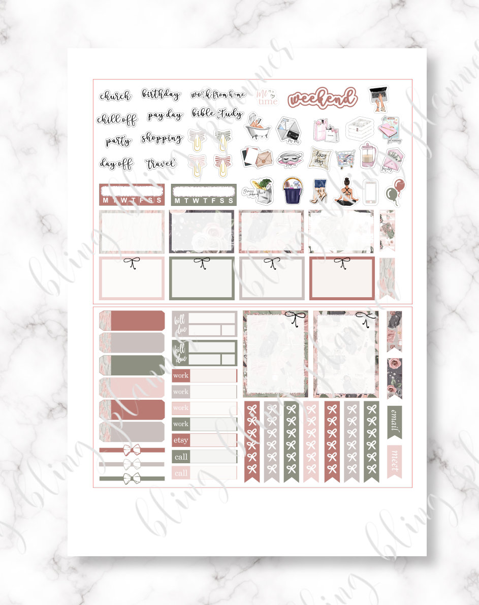 WINTER FASHION PRINTABLE Stickers Fashion Girl Erin Condren - Etsy