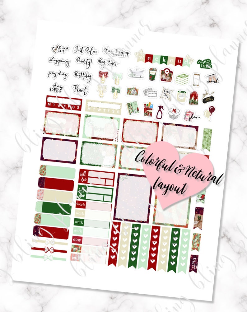 HOLIDAY PLANNER STICKERS Printable Christmas Planner - Etsy