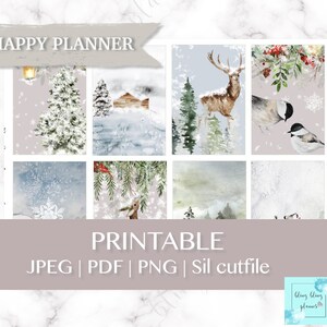 WINTER HAPPY PLANNER Stickers, Snow Printable Planner Stickers ...