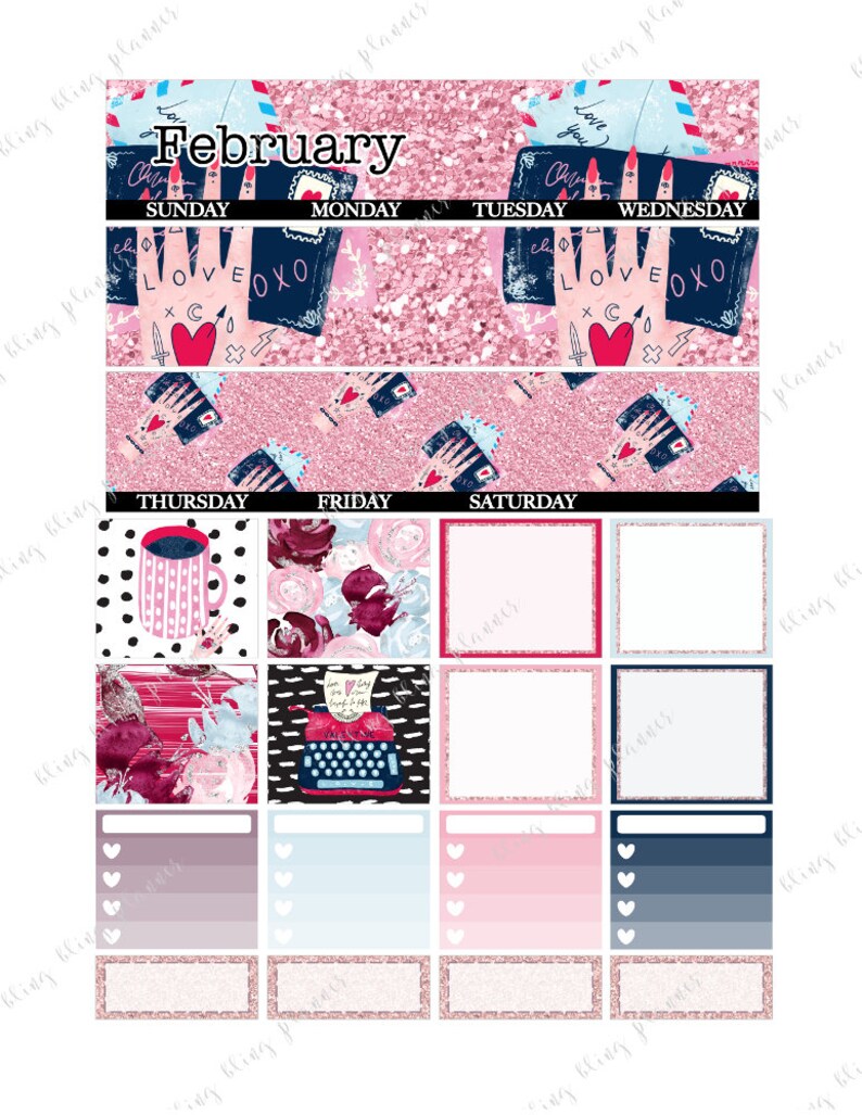 MONTHLY PLANNER Sticker Kit February Bundle Stickers | Etsy