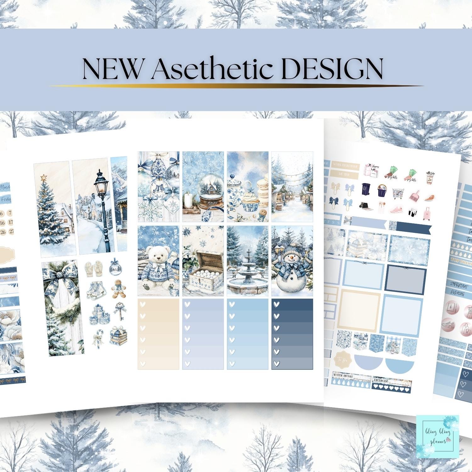 Let It Snow Winter Happy Planner Printable Planner Sticker Set: Classic ...