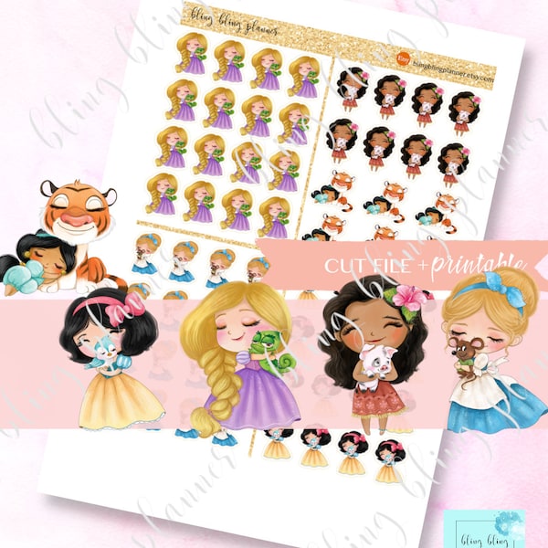 Cinderella Stickers - Etsy