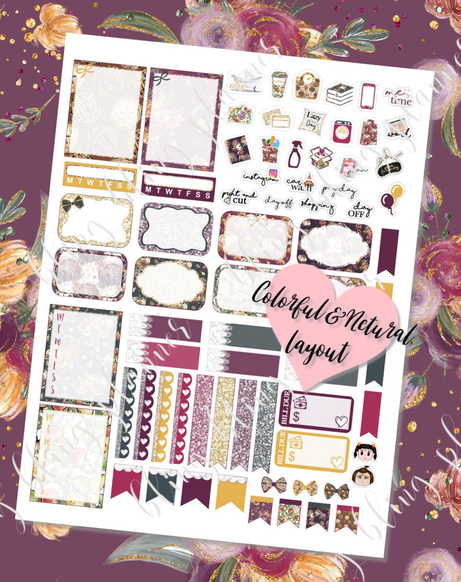 PRINTABLE FALL PLANNER Sticker Thanksgiving Planner Stickers - Etsy