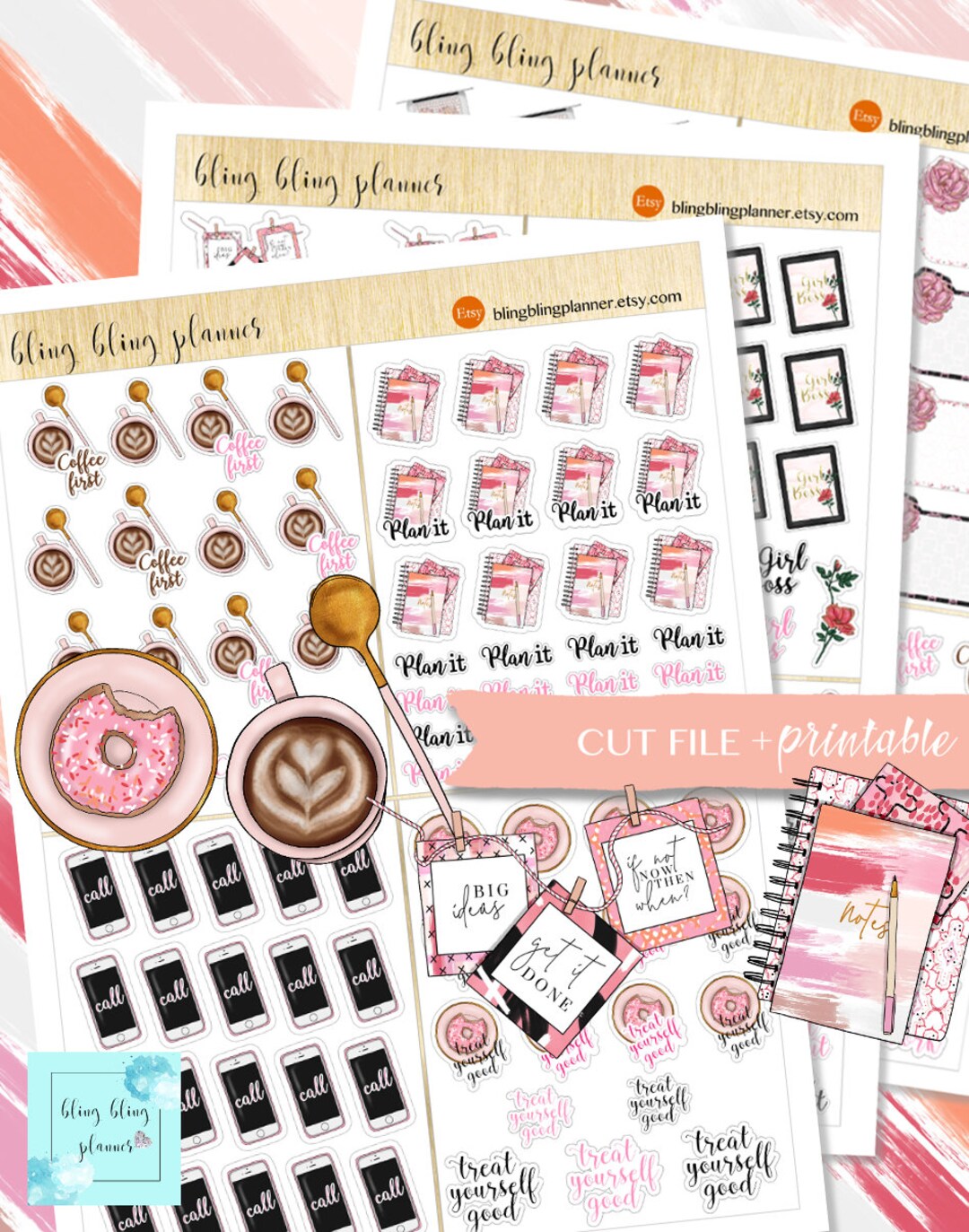 PLANNER DECO Stickers, Functional Deco, Printable Planner Stickers ...