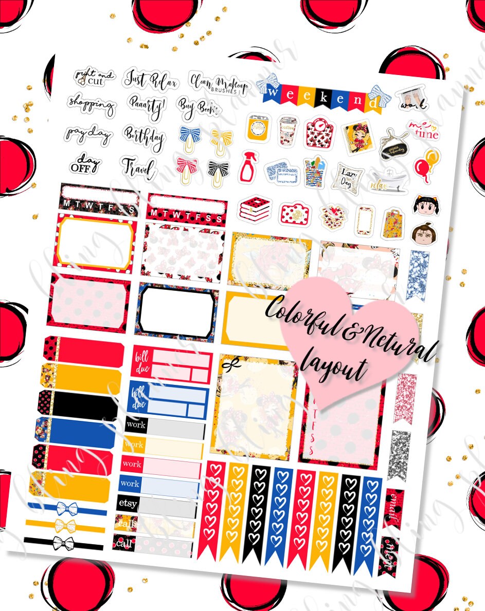 DISNEY PLANNER WEEKLY Kit minnie planner stickers magical | Etsy