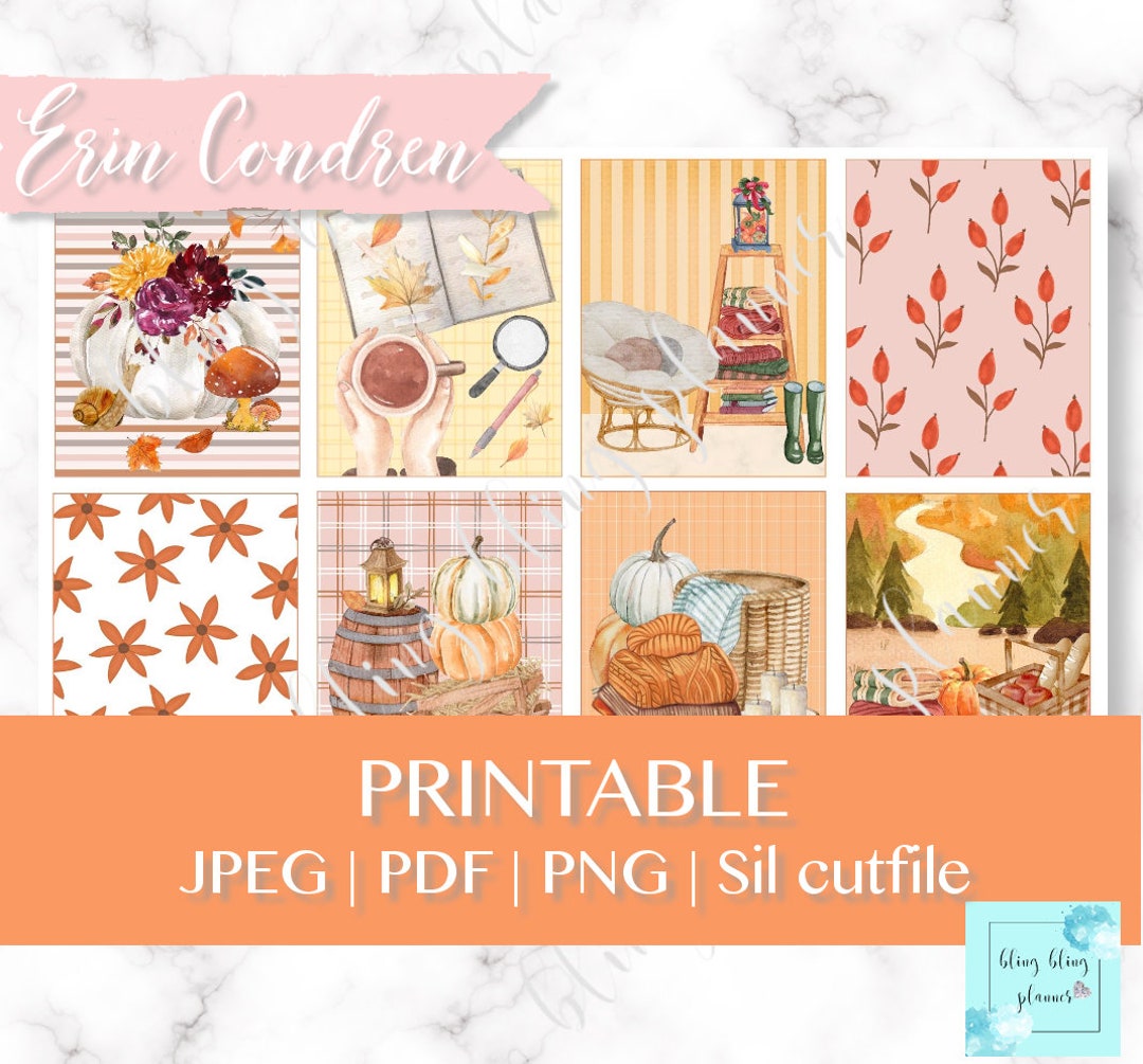 PRINTABLE FALL PLANNER Stickers, Maple Planner Stickers, Thanksgiving ...