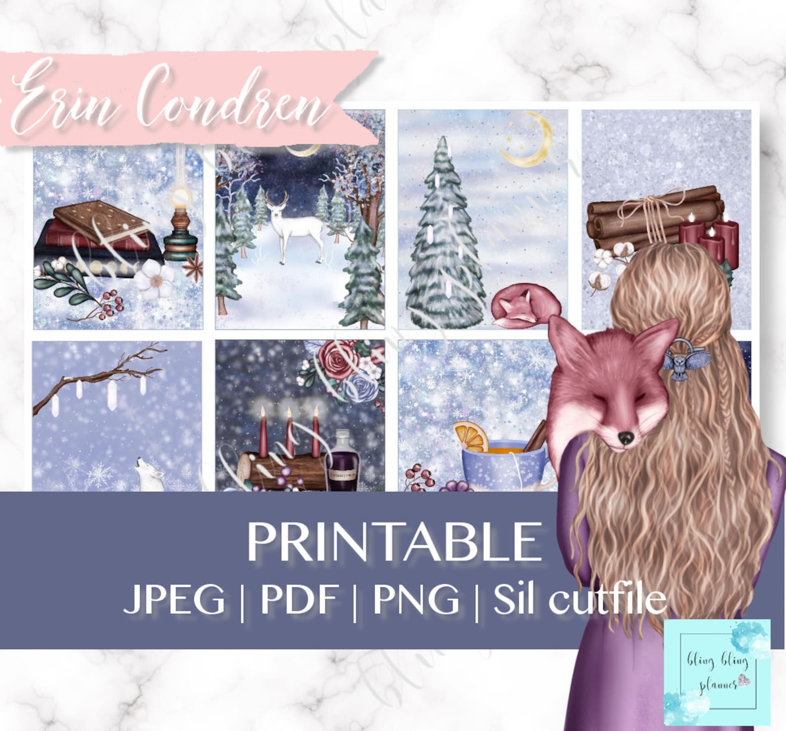 WINTER PRINTABLE PLANNER Stickers Snow Printable Stickers - Etsy