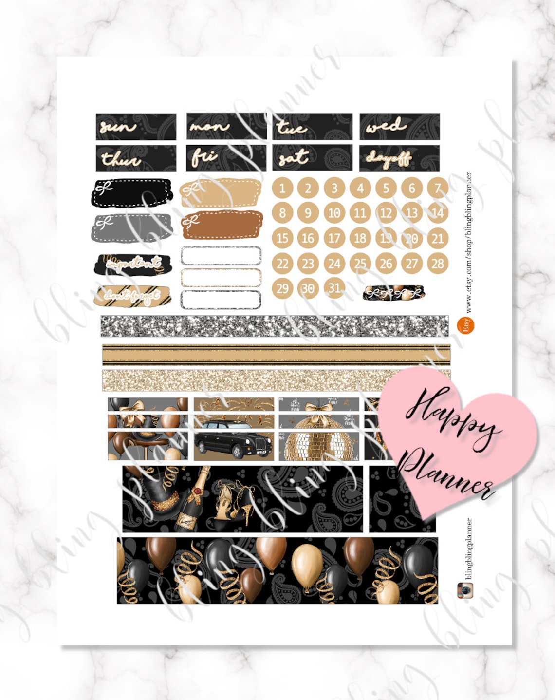 PRINTABLE NEW YEAR Happy Planner Stickers 2020 New Year - Etsy