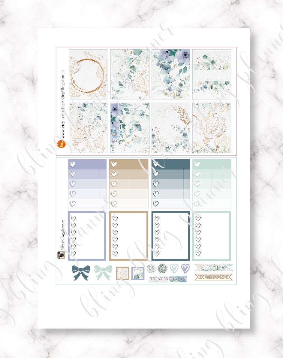 SUMMER FLORAL PRINTABLE Sticker Flower Printable Planner | Etsy