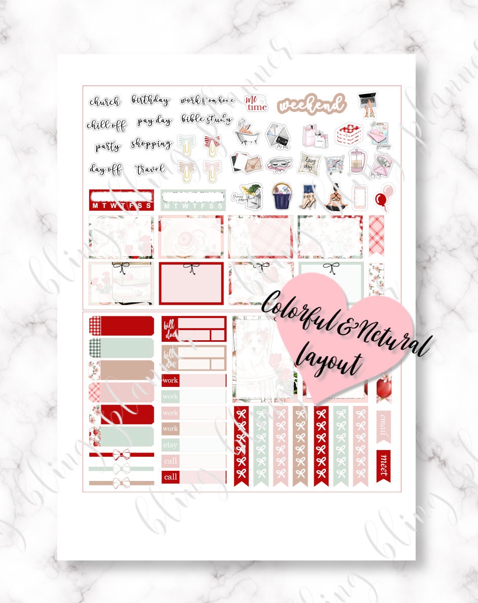 FALL APPLE PLANNER Stickers, Fall Printable Planner Stickers ...