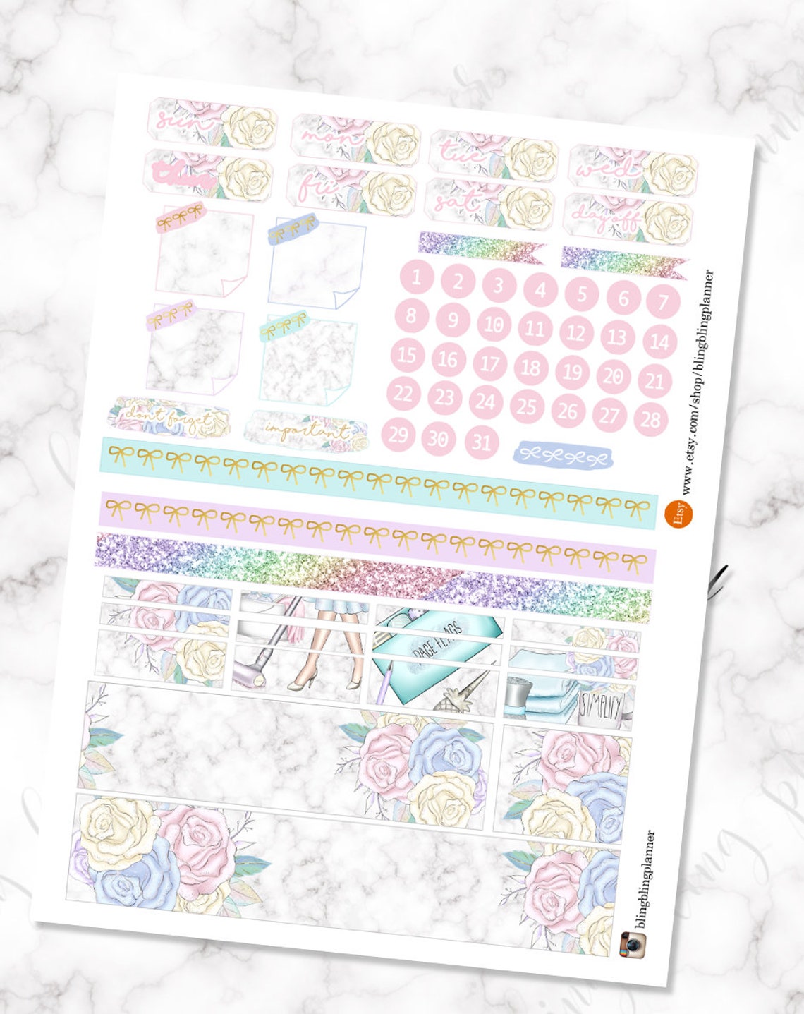 TIDY UP PLANNER Stickers Printable Planner Printable House - Etsy