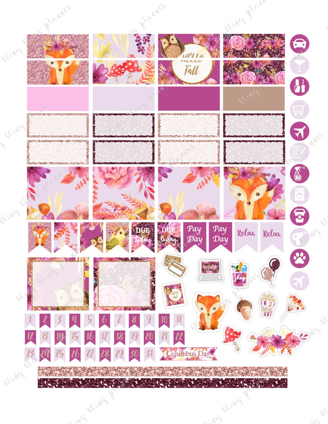 OCTOBER MONTHLY KIT Printable Monthly Planner Kit Fall - Etsy
