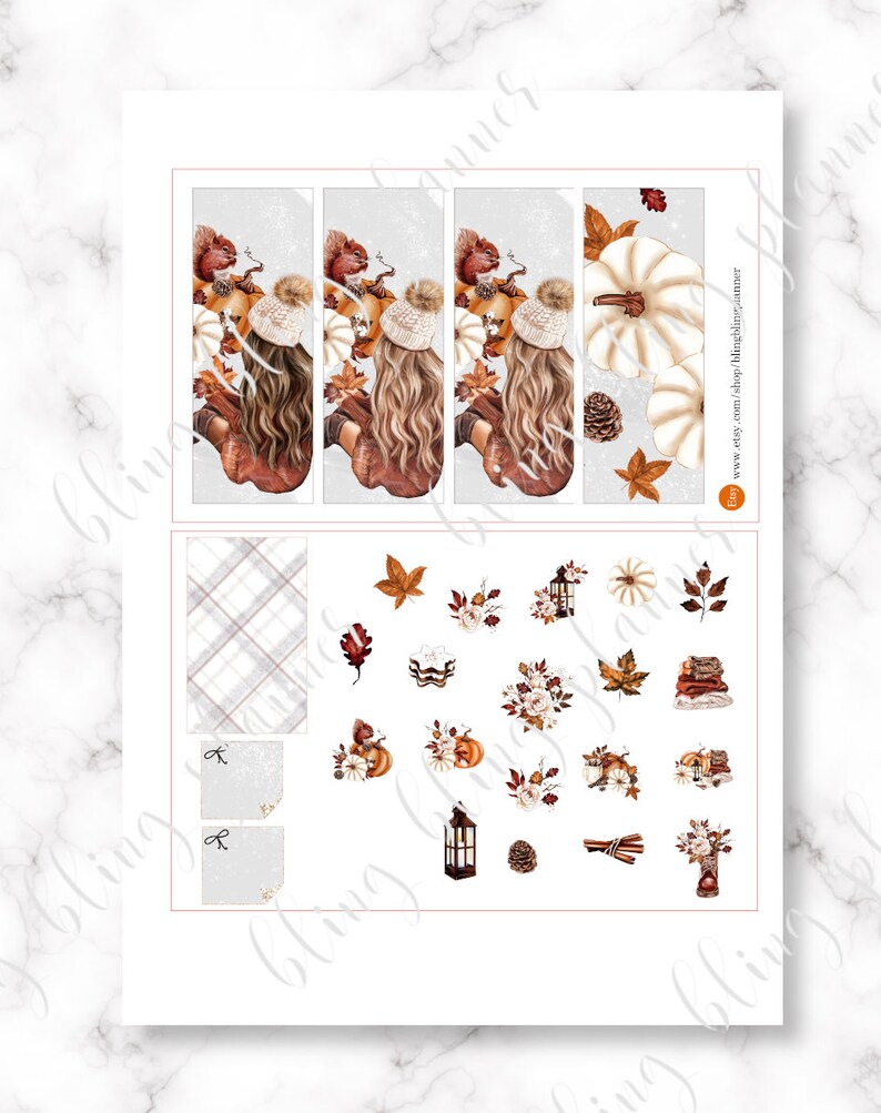 PUMPKIN PLANNER Stickers, Printable Planner Stickers, Fall Reading ...