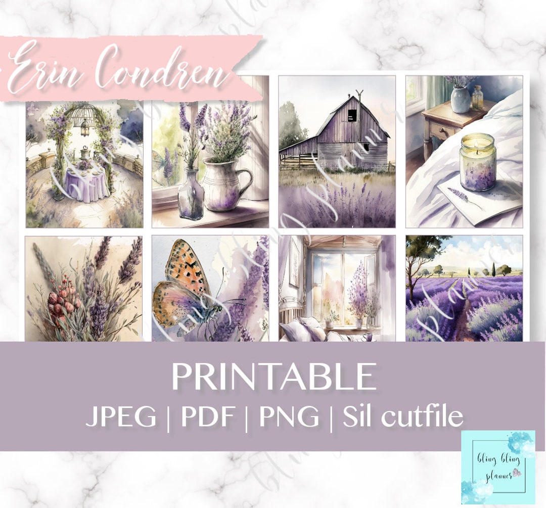 LAVENDER PLANNER Stickers, Lavender Printable Sticker Kit, Lavender ...