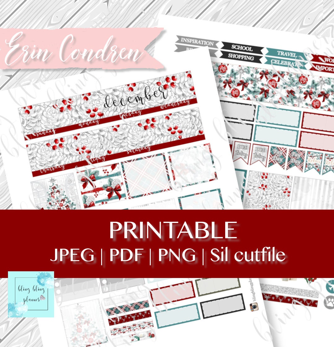 DECEMBER MONTHLY PRINTABLE, Printable December Kit, Decembermonthly Kit ...