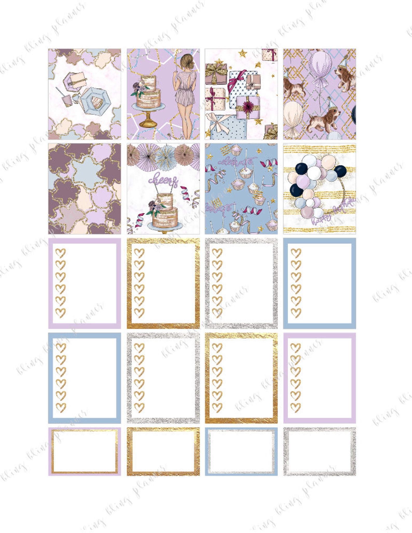 BIRTHDAY PRINTABLE Planner STICKERS, Birthday Planner Kit, Party ...