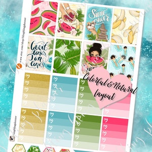 PRINTABLE Planner Stickers, Summer Planner Stickers, Watermelon Planner ...