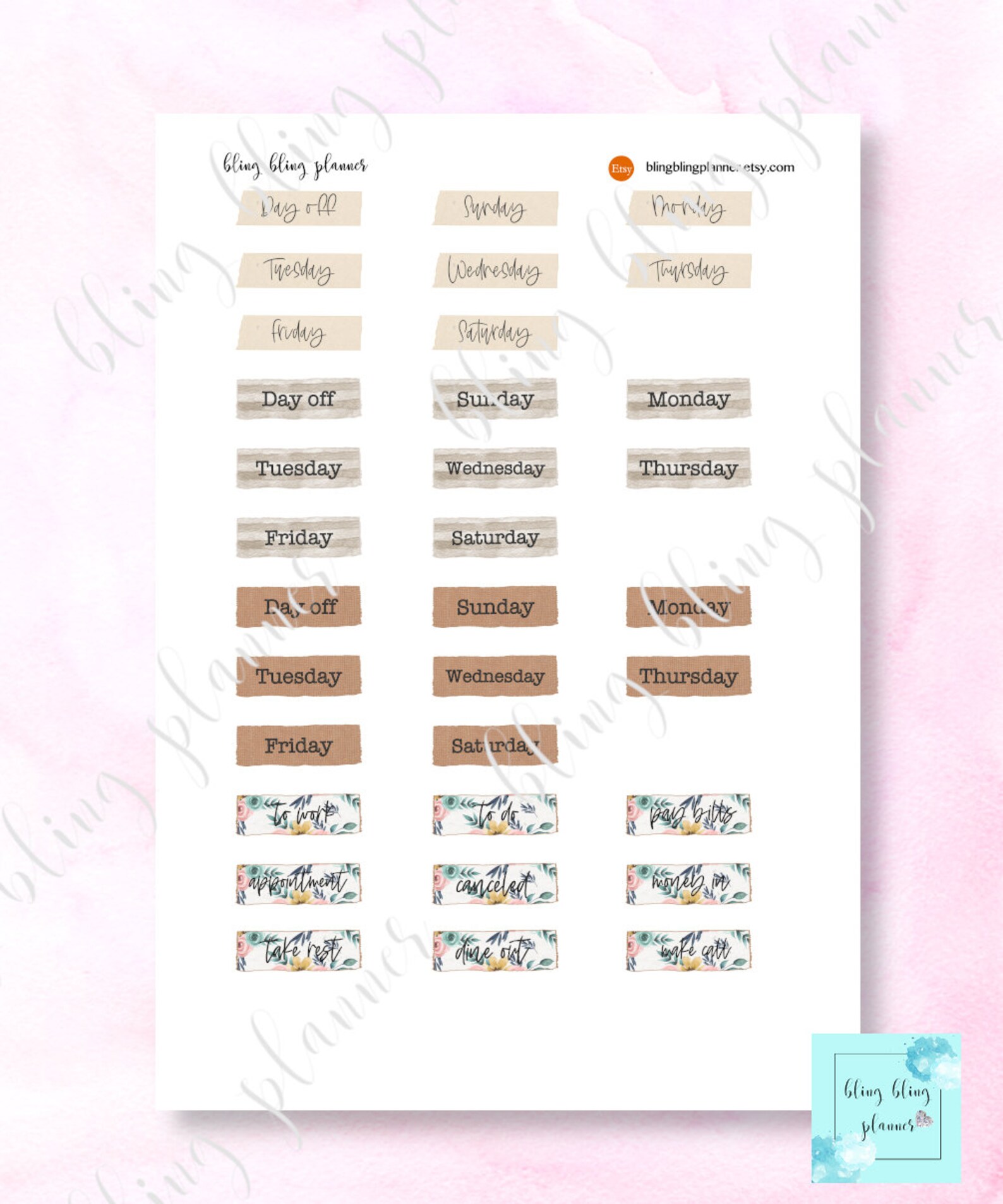 FULL BOX PRINTABLE Planner Stickers Printable Full Box - Etsy