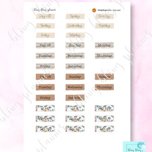 FULL BOX PRINTABLE Planner Stickers, Printable Full Box Stickers, Date ...