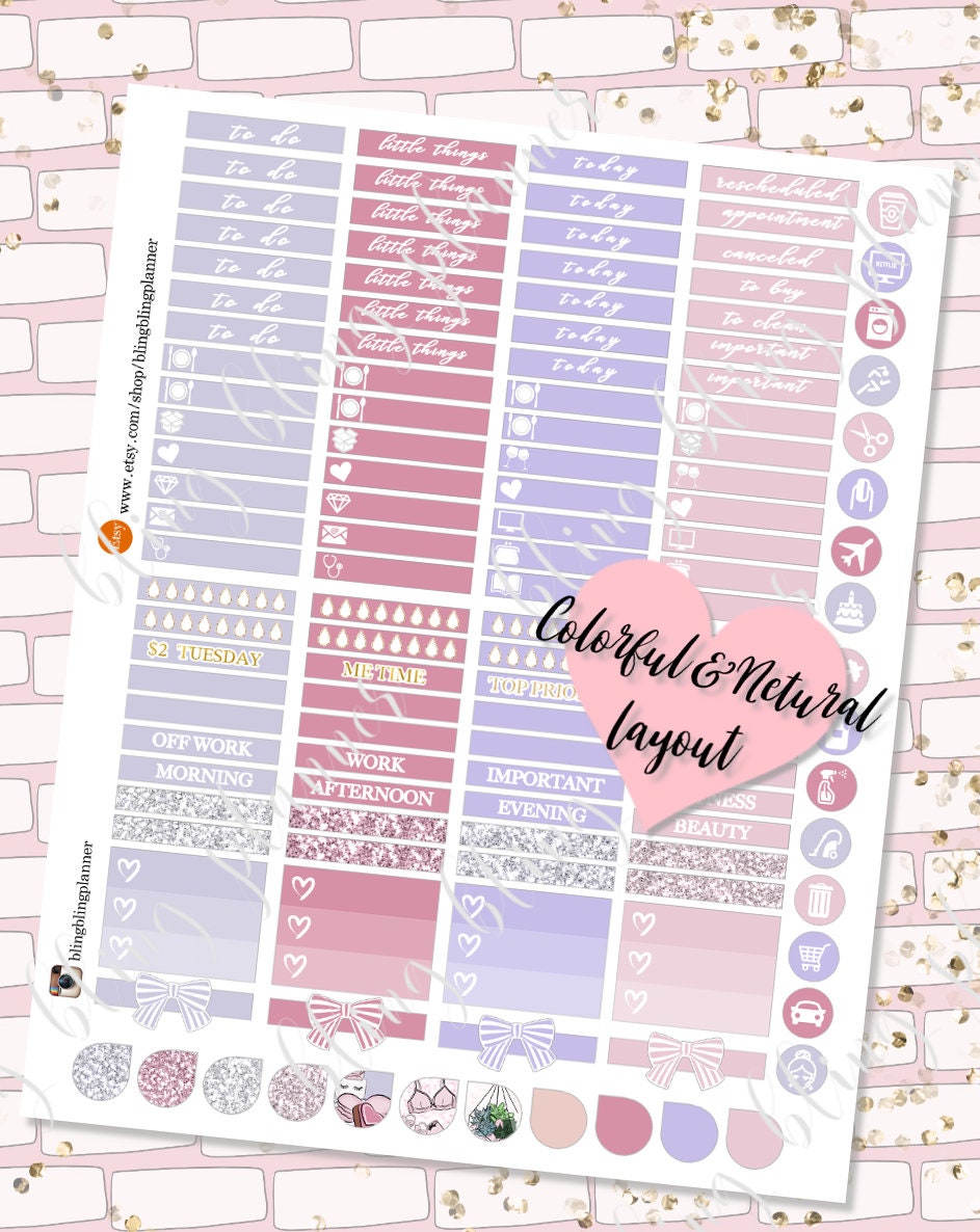 RELAX PLANNER STICKERS Printable Weekly Planner Kit | Etsy