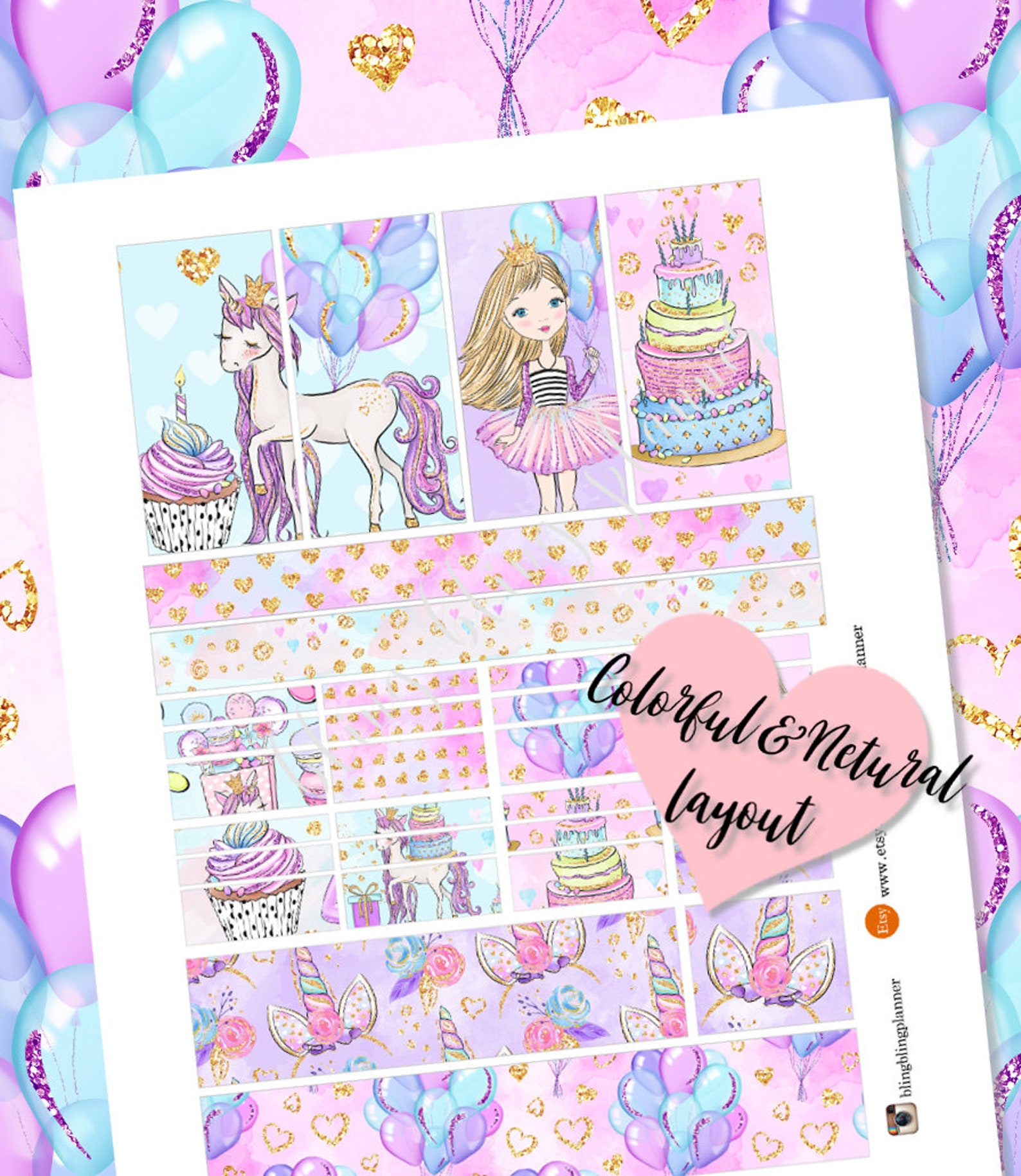BIRTHDAY PRINTABLE Planner STICKERS Printable Planner - Etsy