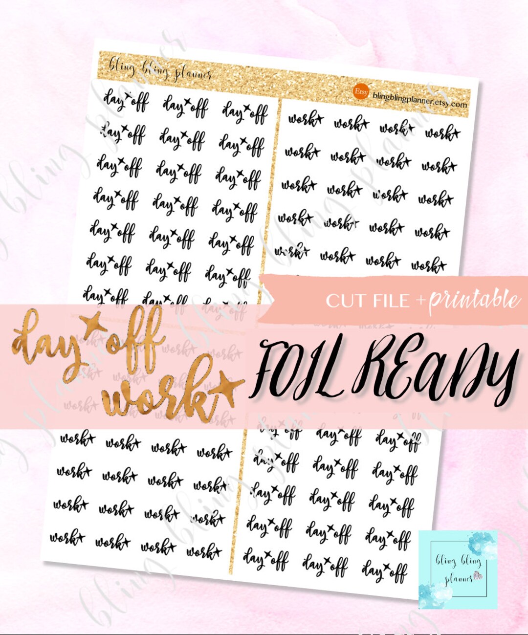 FOIL READY PRINTABLE Sticker, Foil Ready Day off Sticker, Work ...